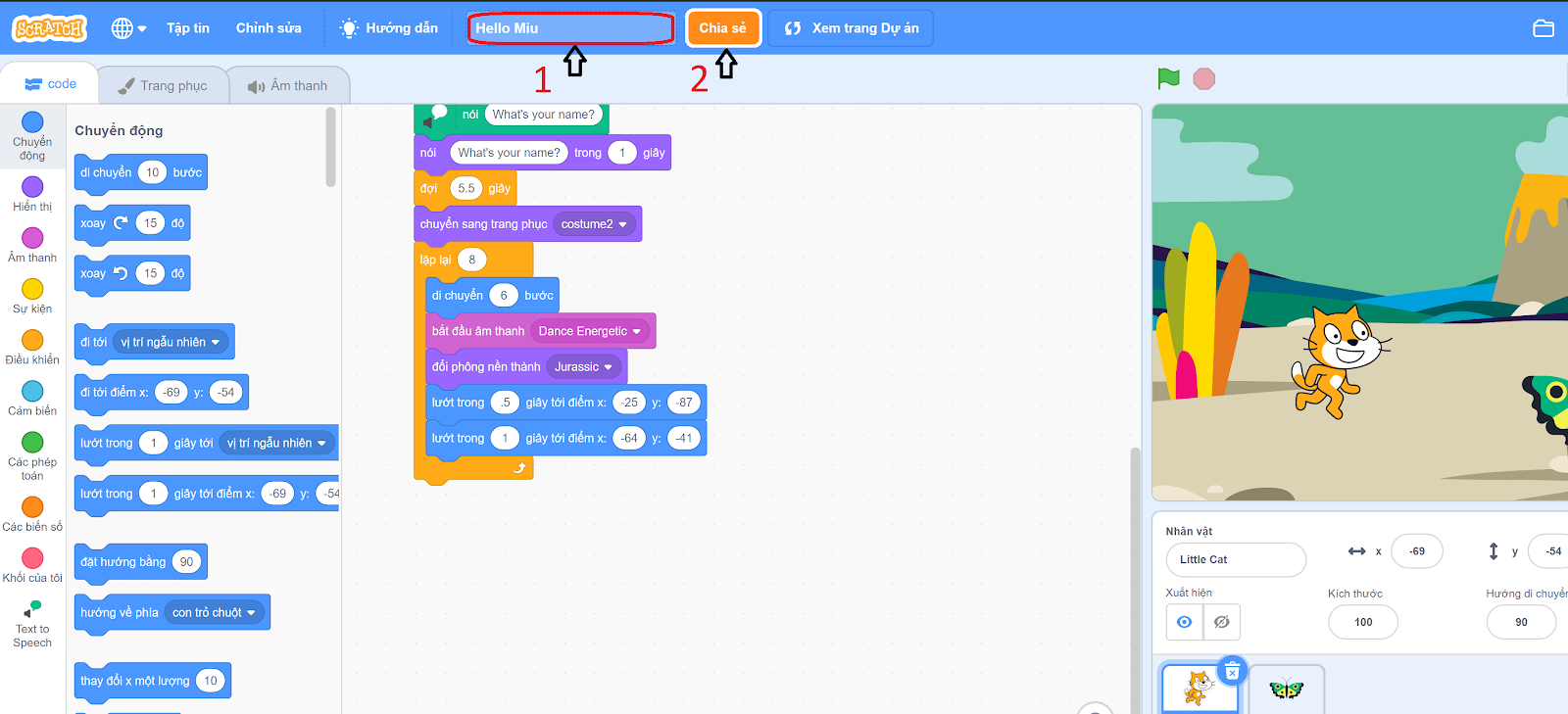 Hướng dẫn chia sẻ Trò chơi (Project) công khai trên Scratch | STEAM for Vietnam Blog